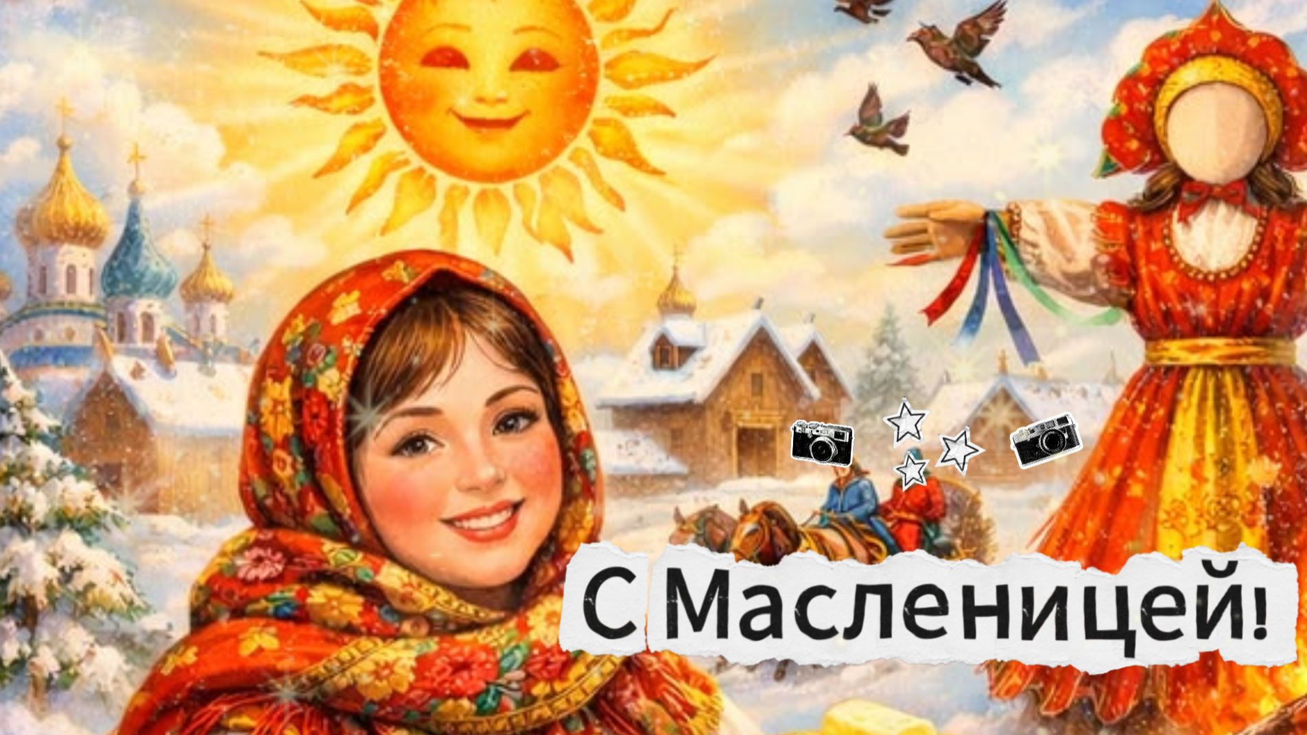 С Масленицей! 🥞 Музыкальная видеооткрытка — праздничное настроение