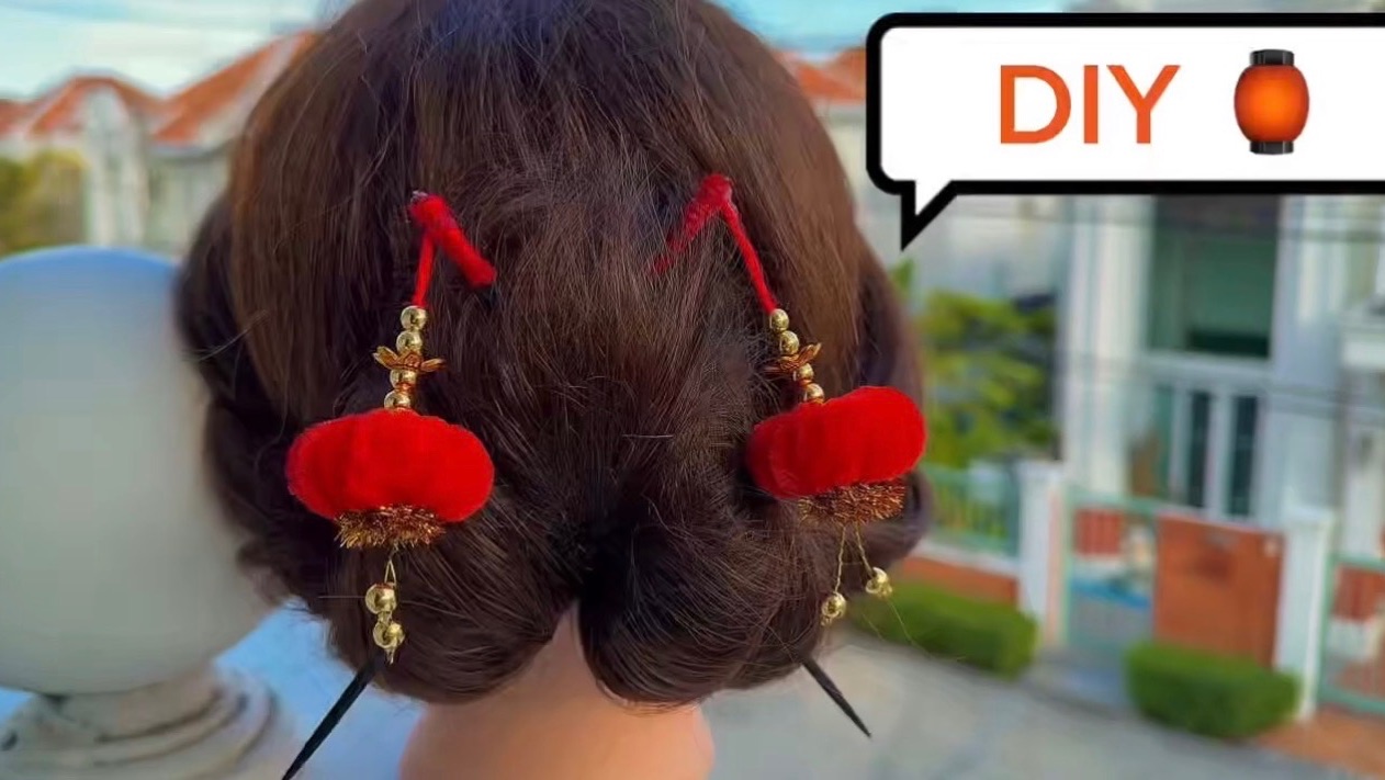 Милые заколки в китайском стиле из пушистой синельной проволоки 🪭🪭🪭