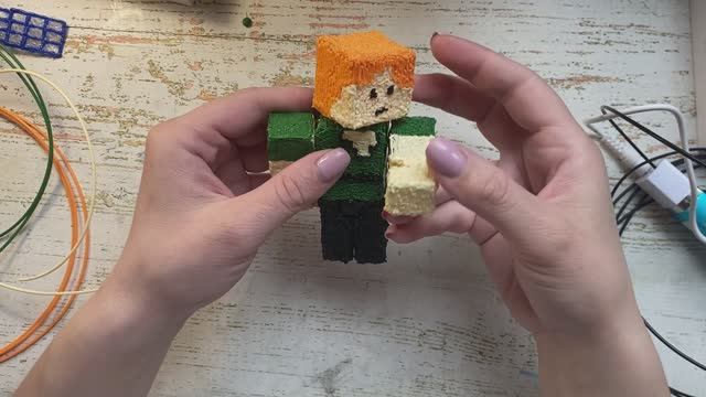 Рисуем 3D ручкой. Трафарет "Майнкрафт Алекс"