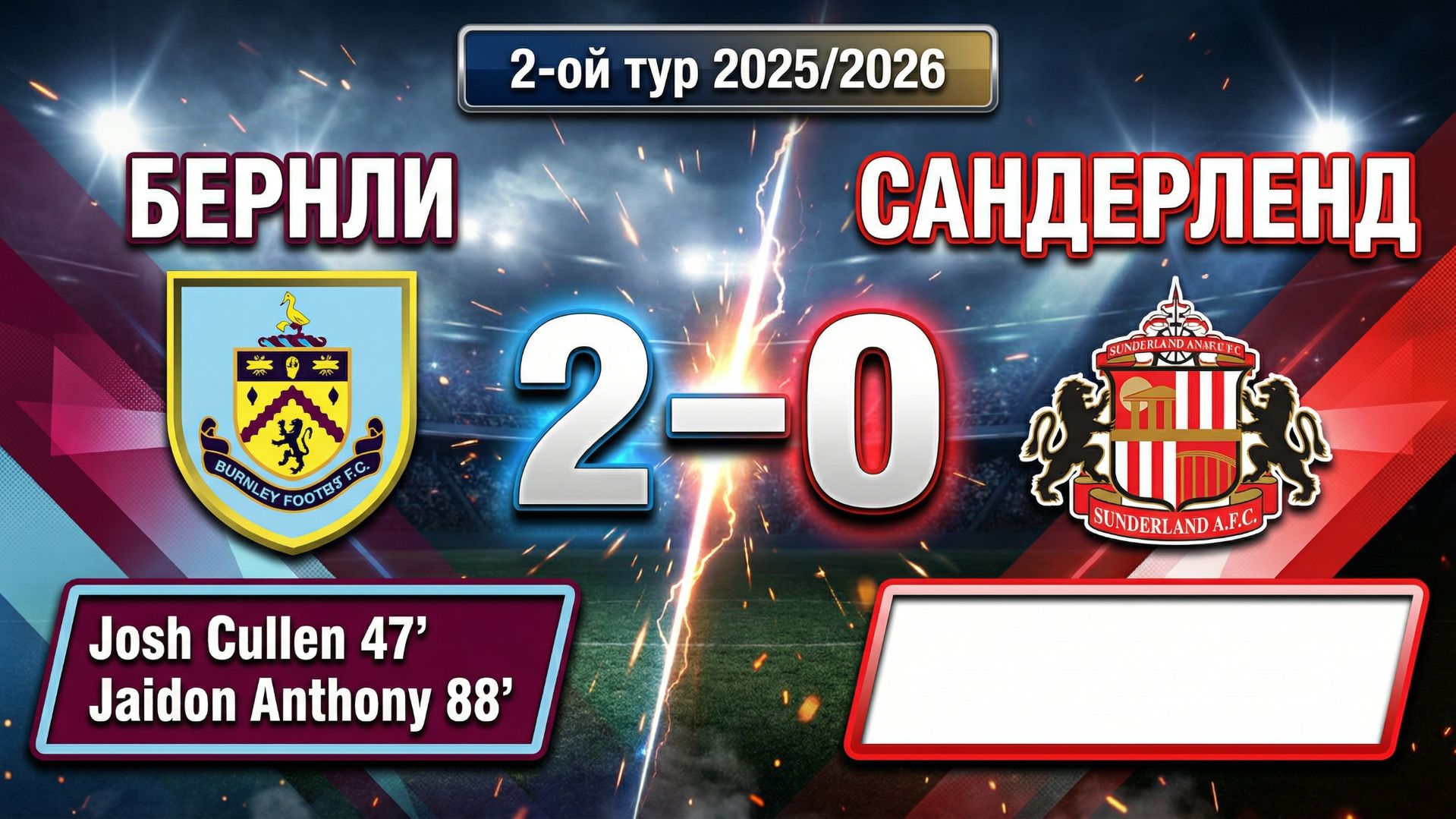 ГОЛЫ БЕРНЛИ - САНДЕРЛЕНД // 2-ОЙ ТУР АПЛ 25/26