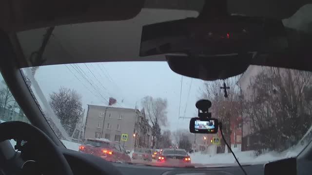 Водитель Курьер..Снегопад..Утренняя пробка..Стояк.