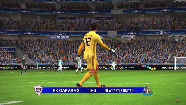 Футбол. Лига Чемпионов. Карабах - Ньюкасл. Обзор матча [PES 2017]