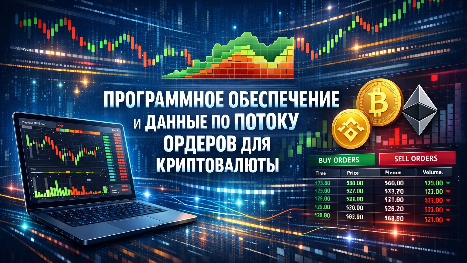 2. Программное обеспечение и данные по потоку ордеров для криптовалюты