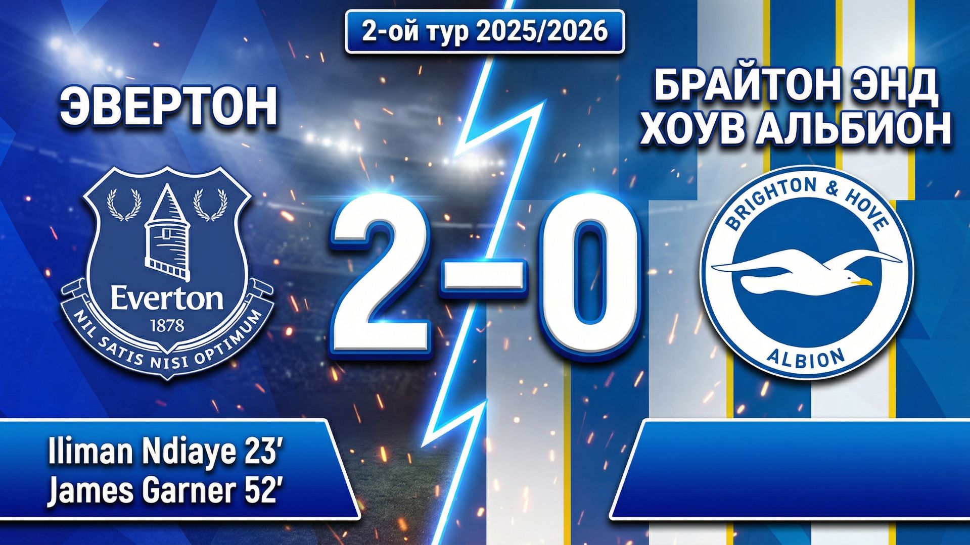 ГОЛЫ ЭВЕРТОН - БРАЙТОН // 2-ОЙ ТУР АПЛ 25/26
