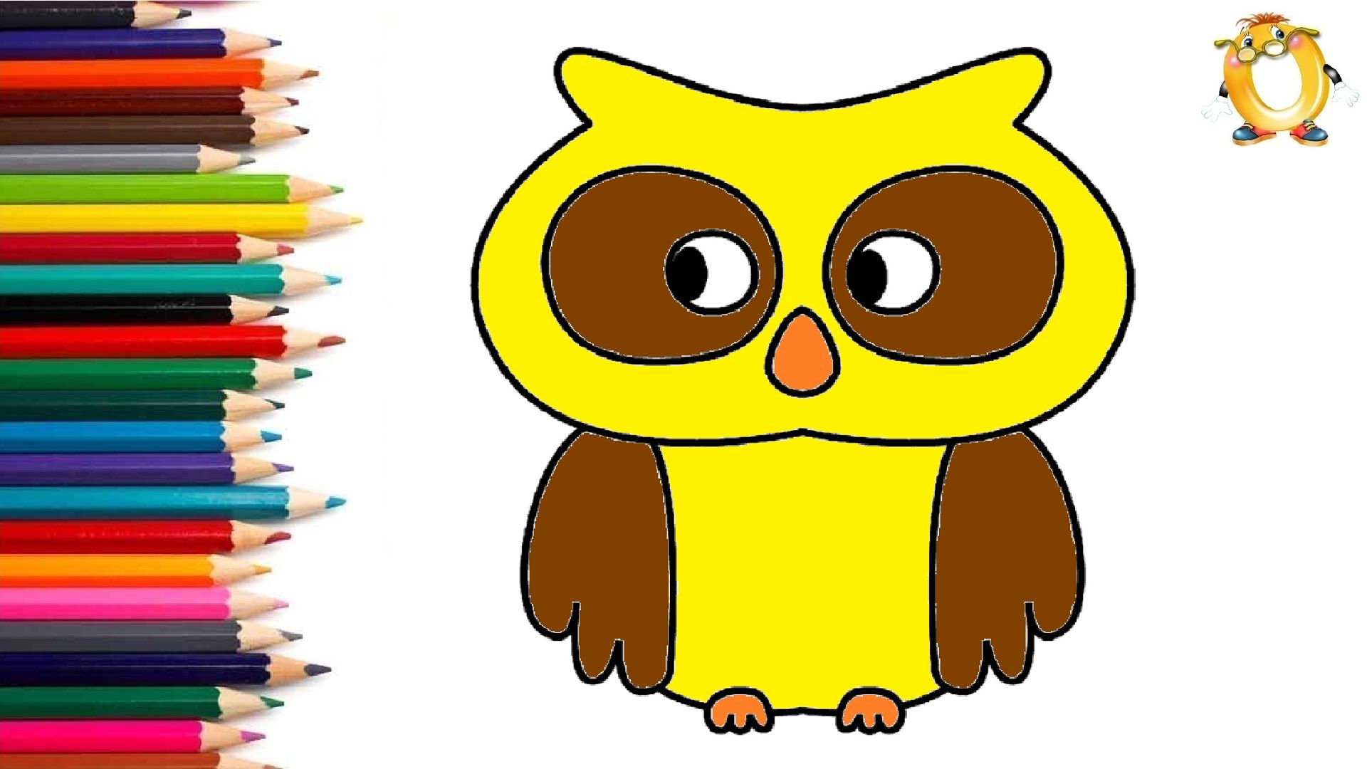 Мультик - раскраска для детей СОВА. Учимся как рисовать СОВУ вместе с детьми // ОБУЧАШКА ТВ