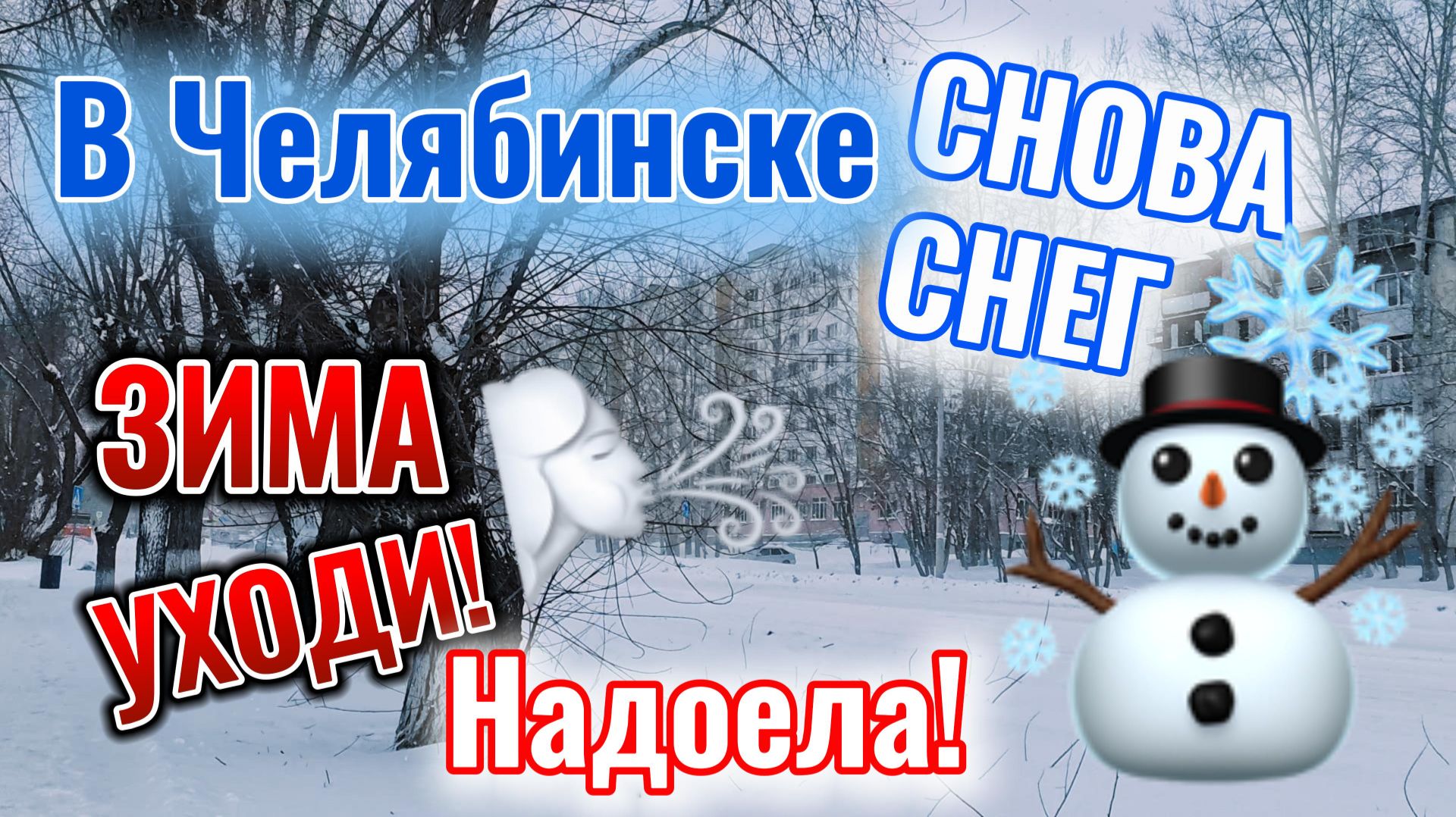 И снова снегопад в Челябинске 21 февраля 2026 г