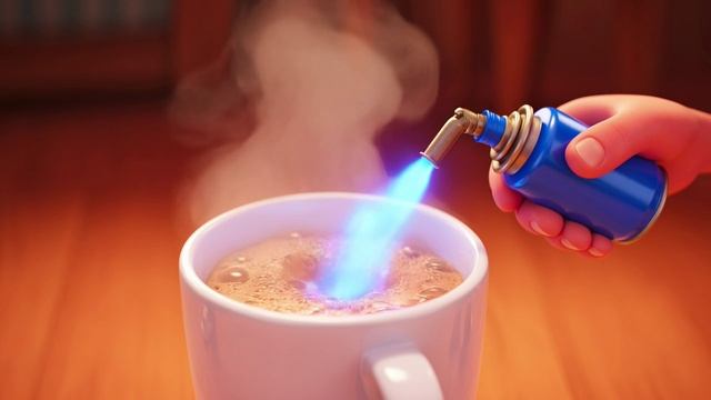 "Самый быстрый способ остудить чай (не повторять!) ☕❄️"