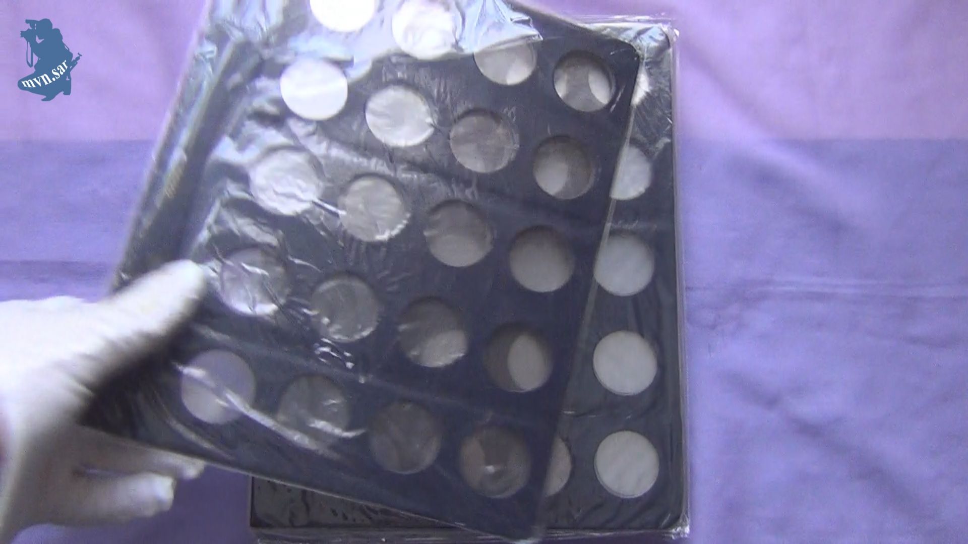 Производитель Коллекционер. Универсальный лист для монет  31 мм цвет синий номер листов D3102 . #951