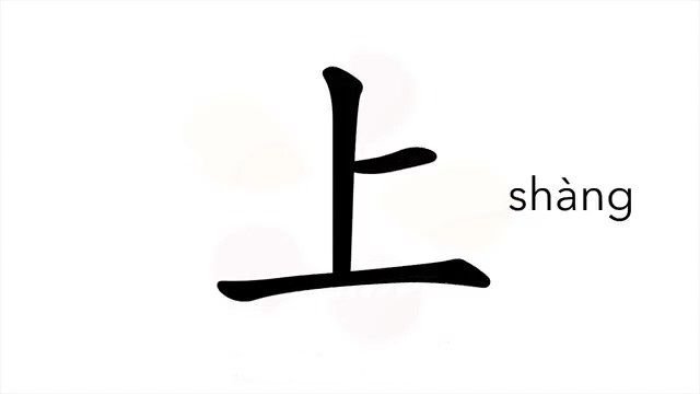 上 (shàng) above, on, up, upper / сверху ; верхний ; наверх; верх