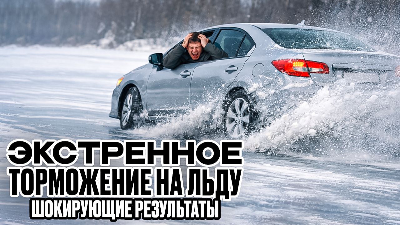 Экстренное торможение на льду. Примеры.