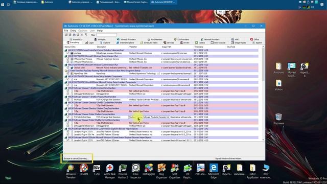 Программа Autoruns 13.96: Первый запуск программы