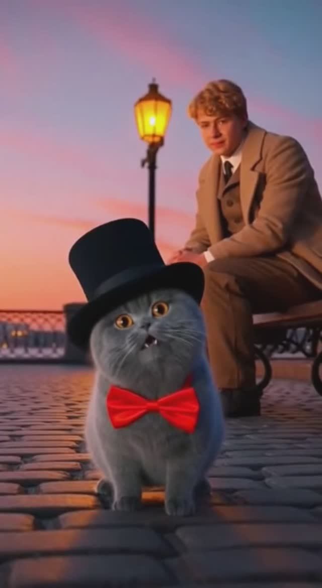 Как восхитительны в России вечера .Котик и Сергей Есенин это подтверждают.Кто то не согласен?