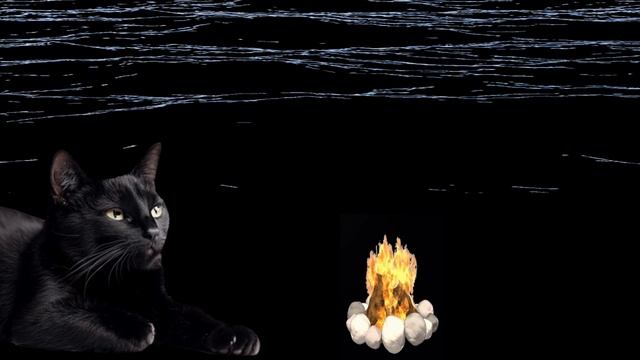 Посидим у костра у реки. Звуки костра и плеск воды