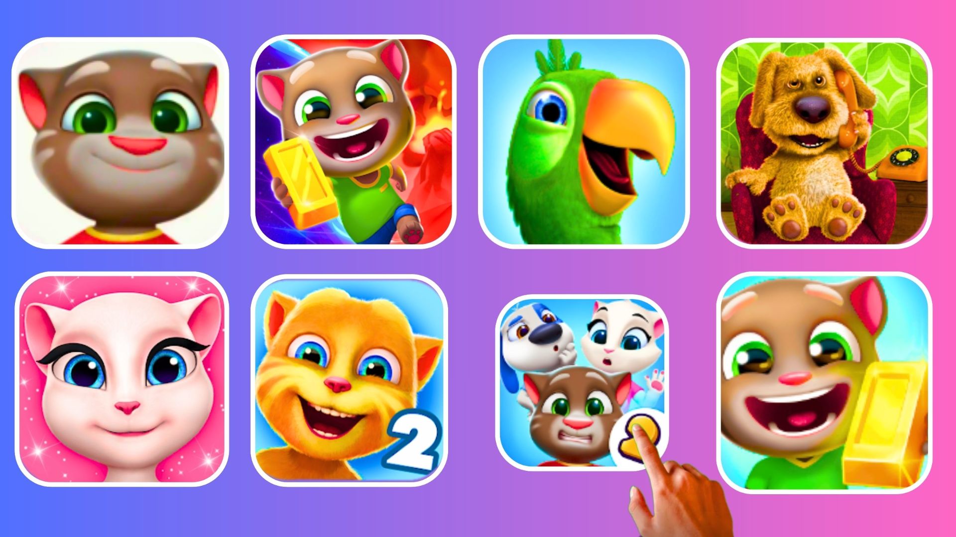 My Tom 2, Tom_Time of the Race,Talking Pierre,Talking Ben,Angella,Ginger2,Tom_Friends 2,Tom Run Gold