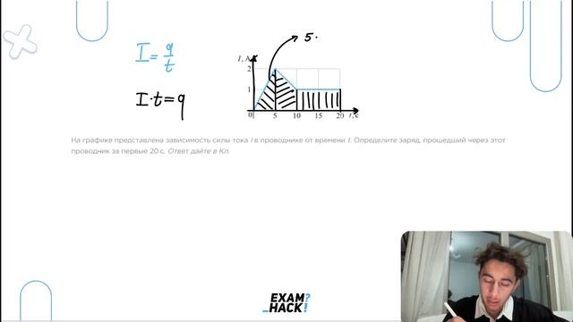 На графике представлена зависимость силы тока I в проводнике от времени t - №24748