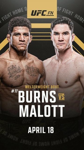 Бёрнс VS Мэлотт 18.04.2026 #shorts #гилбертбёрнс #майкмэлотт #бёрнсмэлотт #ufc