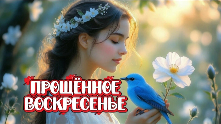 Прощённое воскресенье, красивая музыкальная открытка