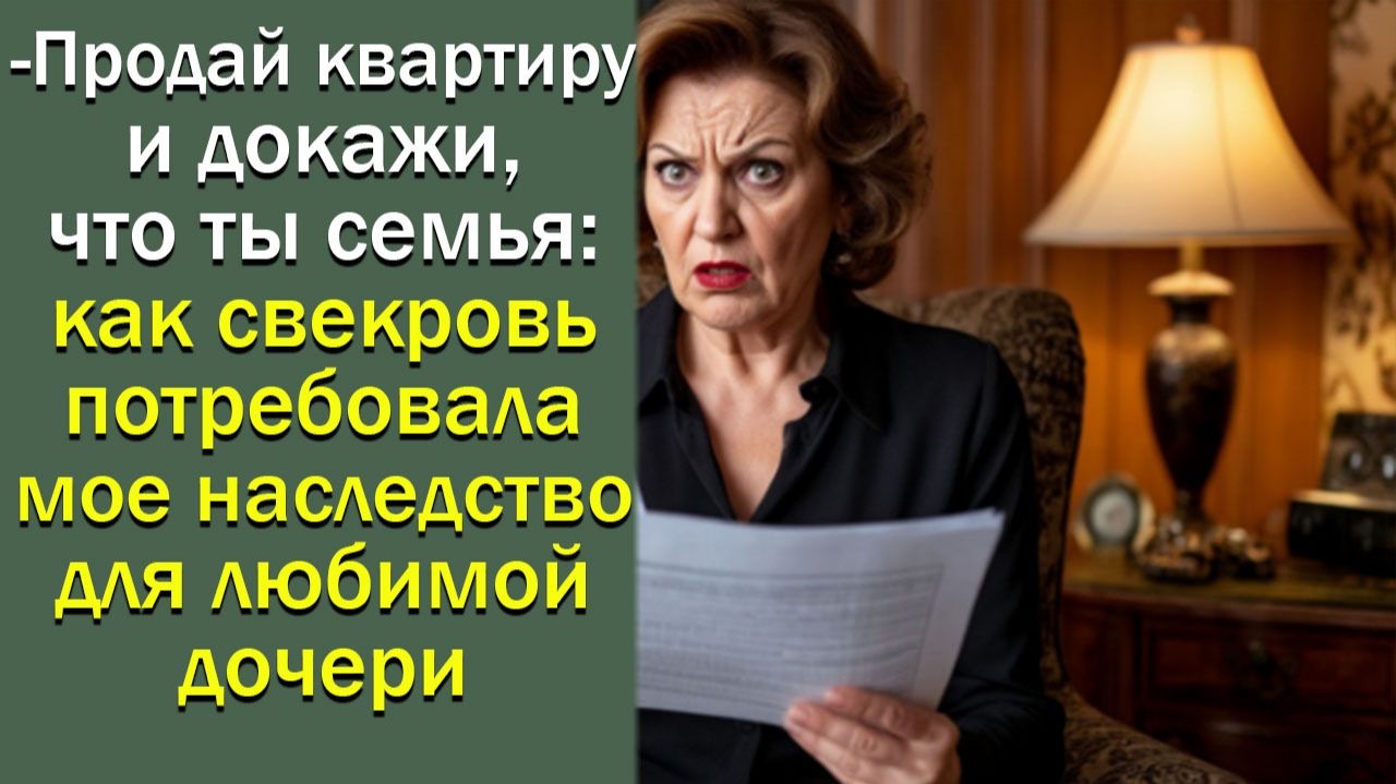 - Продай квартиру и докажи, что ты семья: как свекровь потребовала мое наследство для любимой дочери