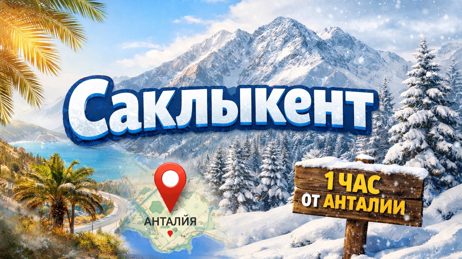 В 1 часе от Анталии — НАСТОЯЩИЙ СНЕГ!