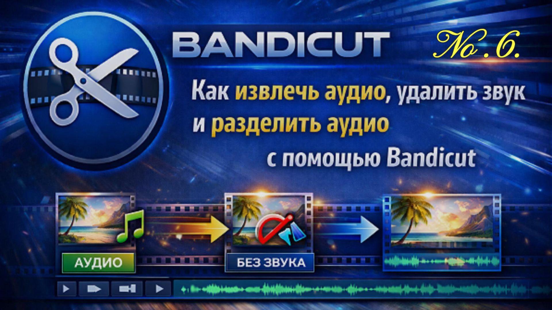 6. Как извлечь аудио, удалить звук и разделить аудио с помощью Bandicut.