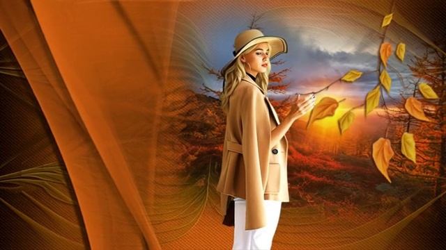 Дама осень анимация