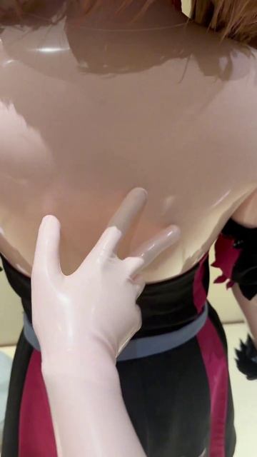 Latex Hand scratch Kigurumi Doll back