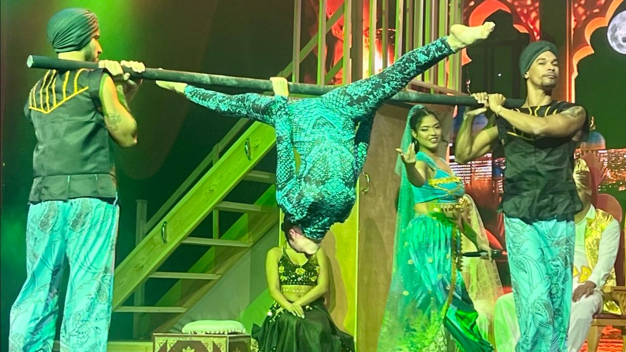 ЖЕНЩИНА-ЗМЕЯ на шесте.