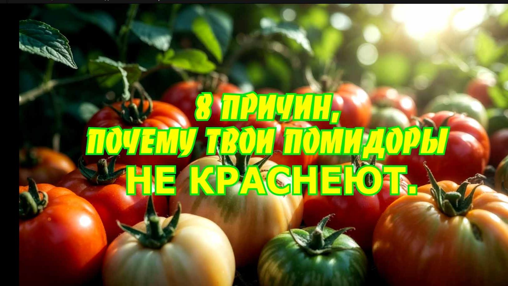8 ПРИЧИН, ПОЧЕМУ ТВОИ ПОМИДОРЫ НЕ КРАСНЕЮТ