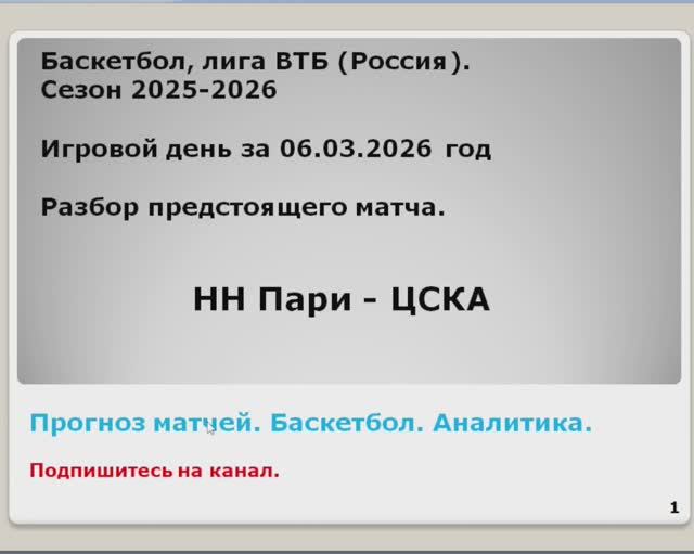 Прогноз матча 06.03.2025 Нижний Новгород Пари ЦСКА. Баскетбол.