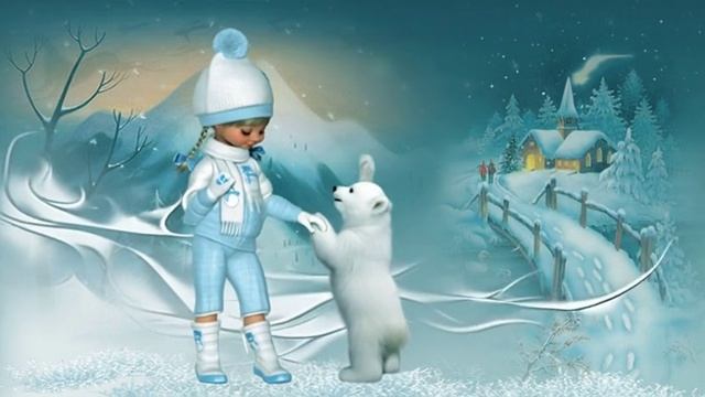 Девочка и медведь анимация