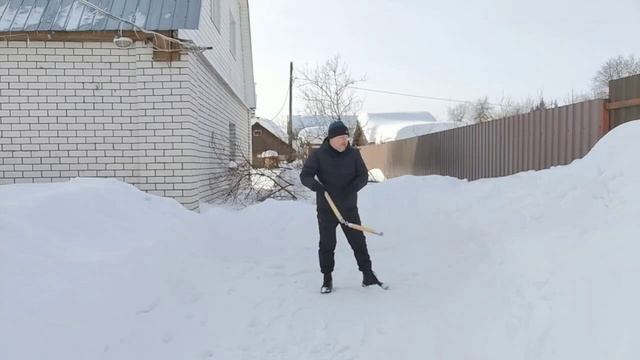 Разминка с двухсекционным цепом в деревне