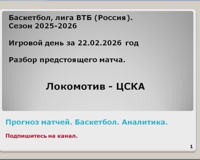 Прогноз матча Локомотив  ЦСКА. 22.02.2025. Баскетбол.