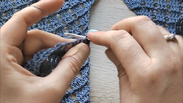 Майка крючком из льна. Размер 48-50. Видеописание. Вяжем лямки спинки. Часть 2