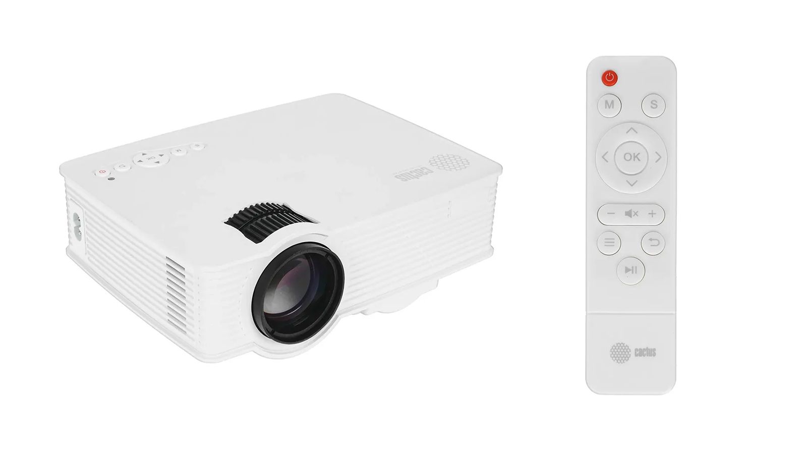 Белый домашний проектор на стену или экран со встроенным динамиком (чтение с USB и карт памяти)