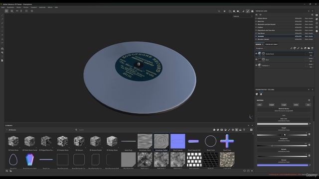 10. Texture the Turntable Label Tone Arm Reproducer and Manivelle