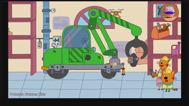 😺ТРИ КОТА: УЧИМСЯ СОБИРАТЬ СТРОИТЕЛЬНУЮ ТЕХНИКУ | Мультфильмы для детей