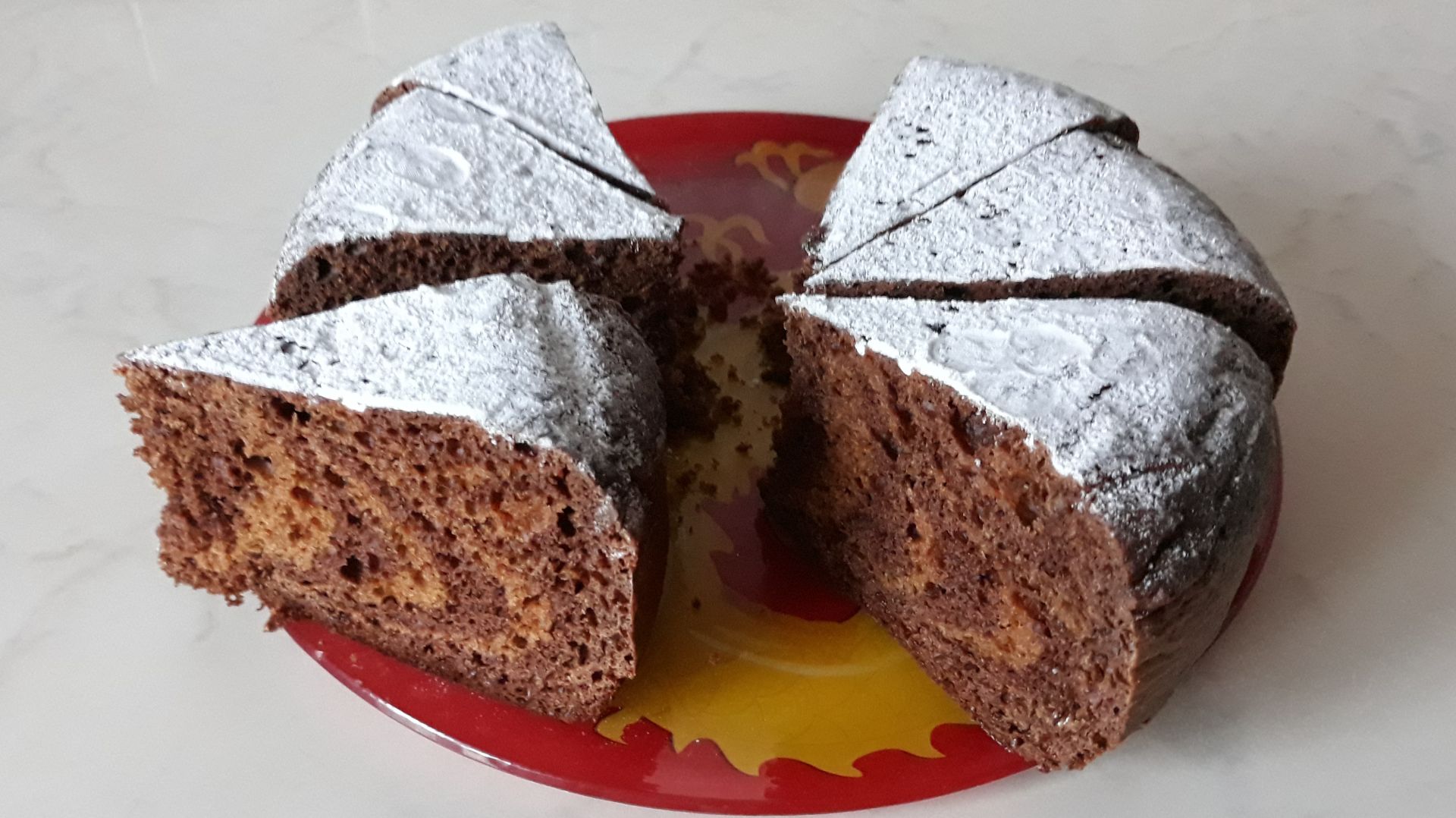 Мраморный пирог зебра в мультиварке