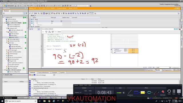 8.1 Математические операции с использованием SCL
