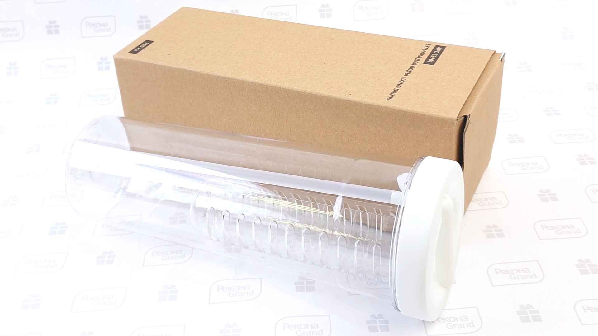 Бутылка для воды LONG DRINK с контейнером для фруктов и трубочкой,