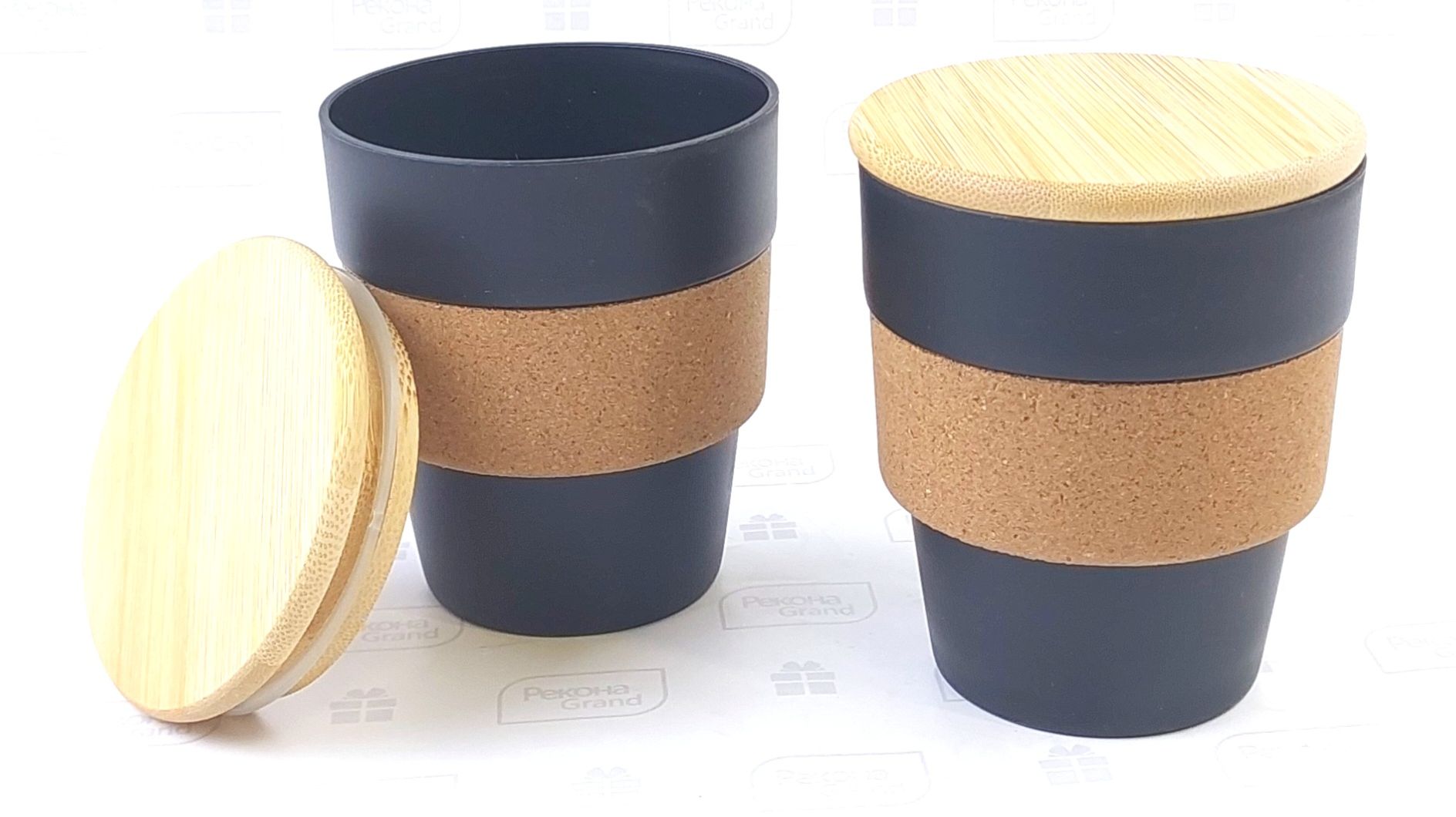 Эко стаканы TRAVEL GRIP черные