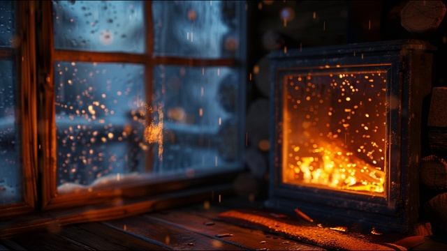 Уютный вечер у камина под дождь — 3 часа для сна и расслабления