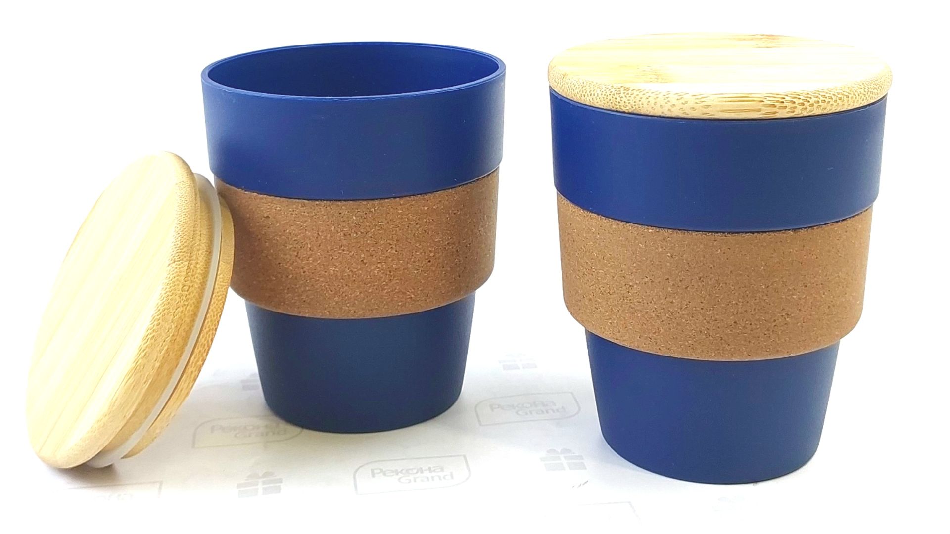 Эко стаканы TRAVEL GRIP синие