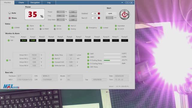 Проверка лазерного источника Maxphotonics MFSC-3000 после ремонта QBH коннектора