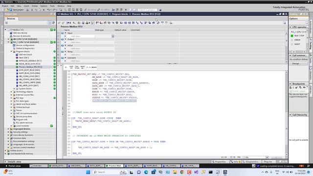 10 . Testing the Modbus Write data