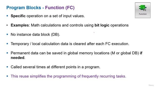 21. Program Blocks Functions FCs and Function Blocks FBs