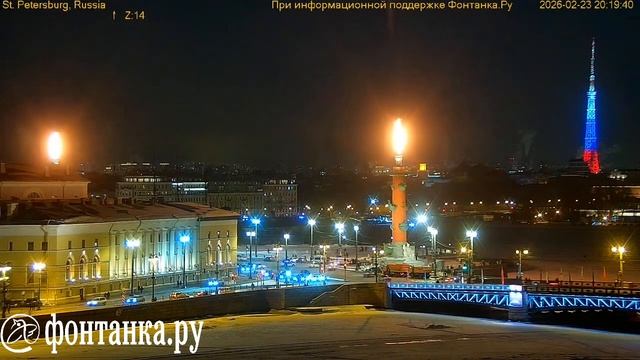 Салют гремит над Невой в честь 23 февраля. Эпизод 1