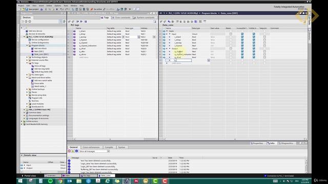 1.4 Определение структур в базе данных ПЛК с использованием различных типов данных