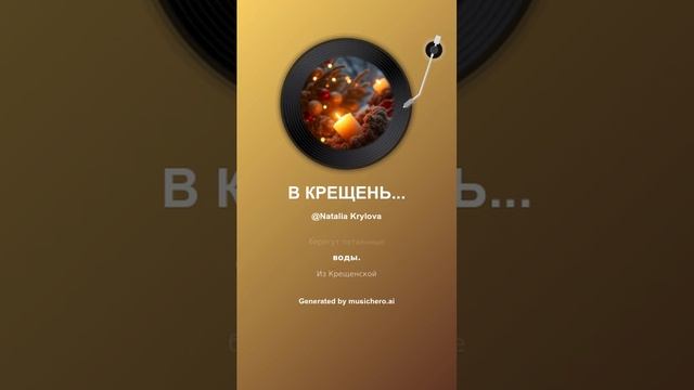 В КРЕЩЕНЬЕ МОЛЮСЬ ЗА ТЕБЯ. На стихи Татьяны Кайсаровой