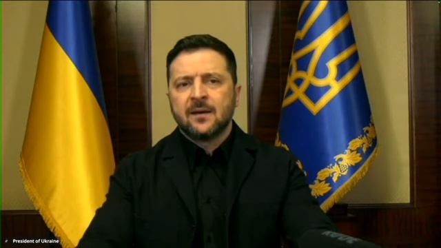 Президент Украины Владимир Зеленский по видеосвязи выступление в ООН, 24 февраля 2026 года