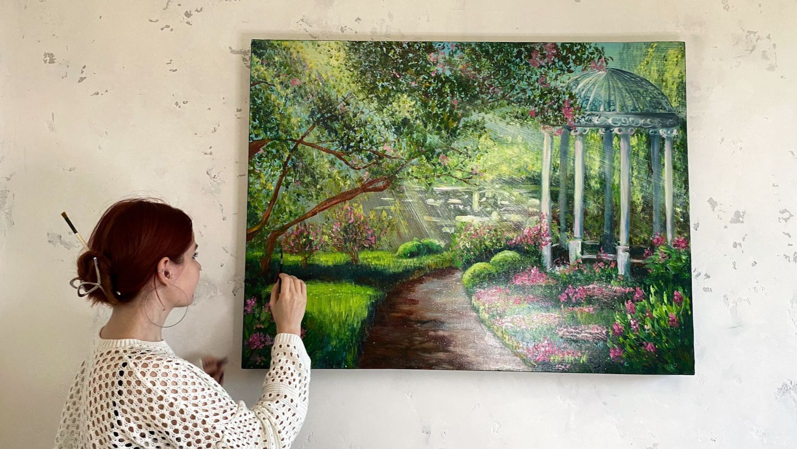 Моя картина маслом на заказ  "Летняя беседка"